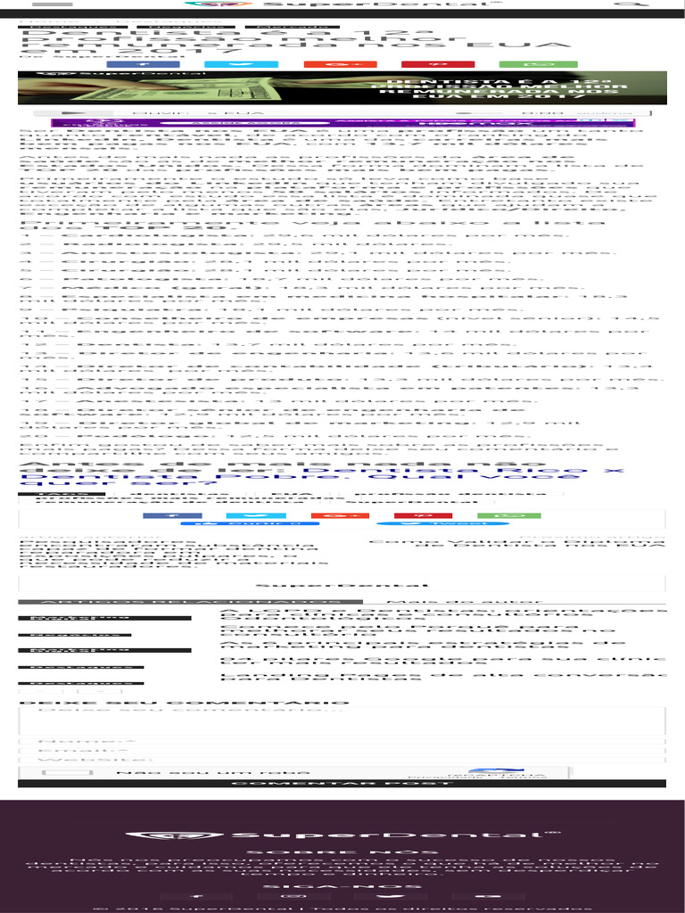 Descubra A Profissão Mais Remuneradas Nos EUA - SuperDental | PDF | Marketing