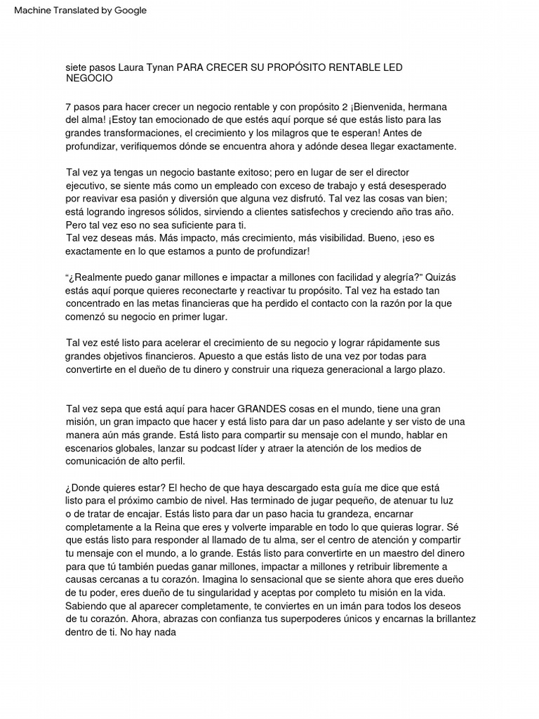 Crece tu Negocio con Propósito | PDF