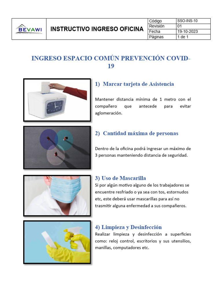 SSO-INS-10 Instructivo INGREGO OFICINA | PDF