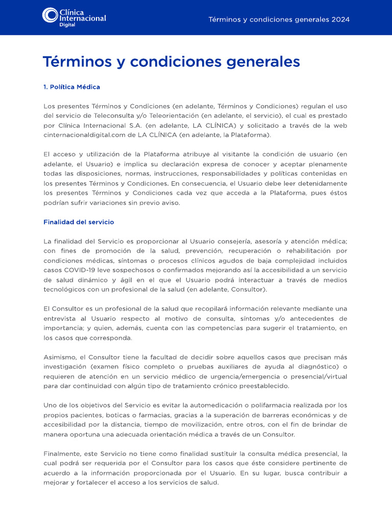 Terminos y Condiciones Generales | PDF | Diagnostico medico | Farmacia