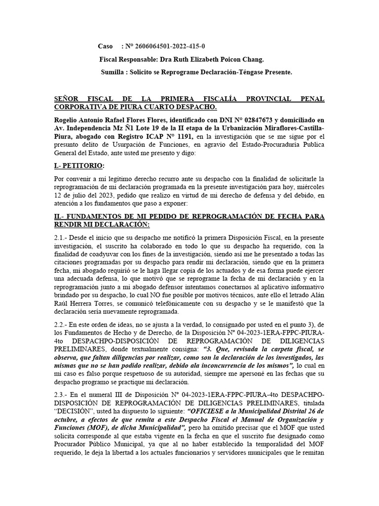 Reprogramación de Declaración Resaltads | PDF | Fiscal | Alcalde