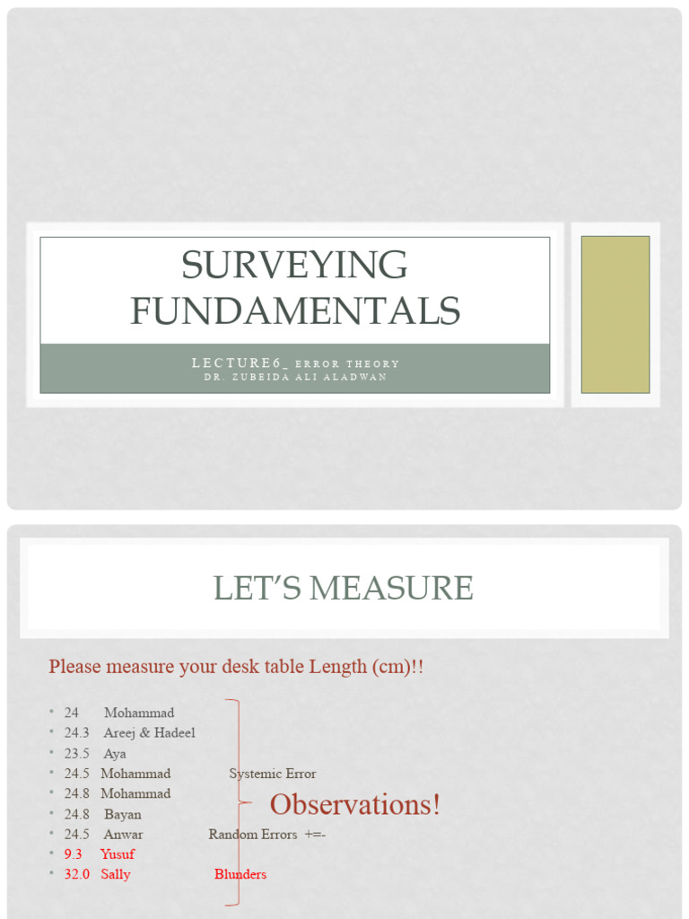 Lecture6 7 8-٥ | PDF | Observational Error | Errors And Residuals