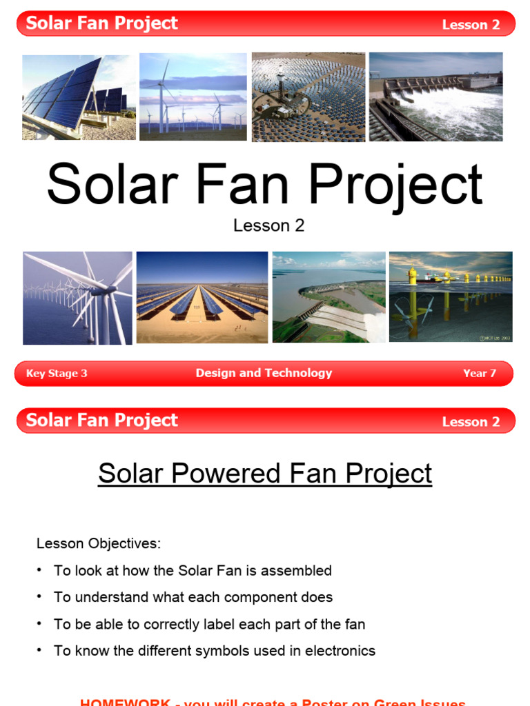 Solar Fan Project: Year 7 Design Lesson | PDF | Electric Current ...