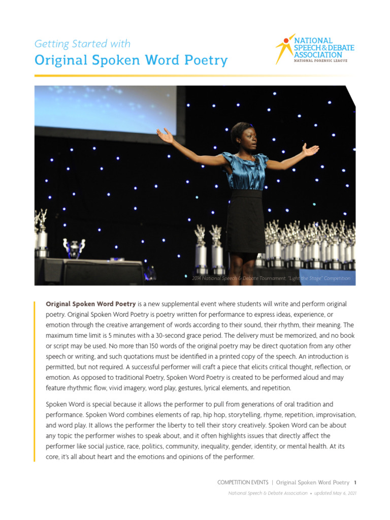 Competition Events - Getting Started With Original Spoken Word Poetry ...