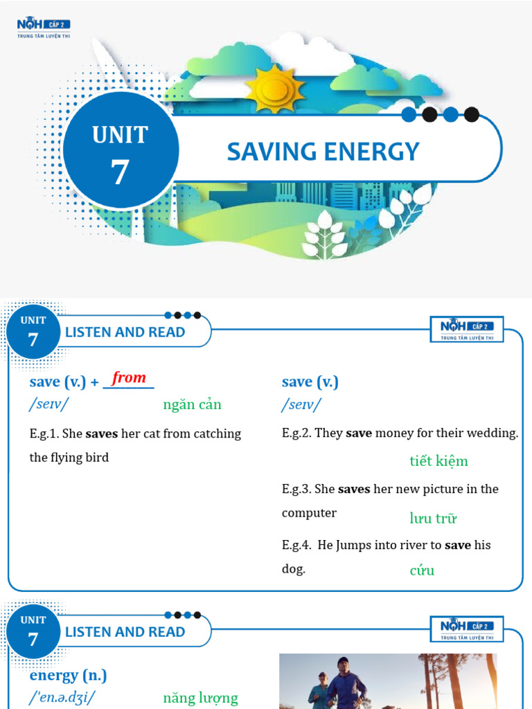 Energy-Saving Tips and Vocabulary | PDF