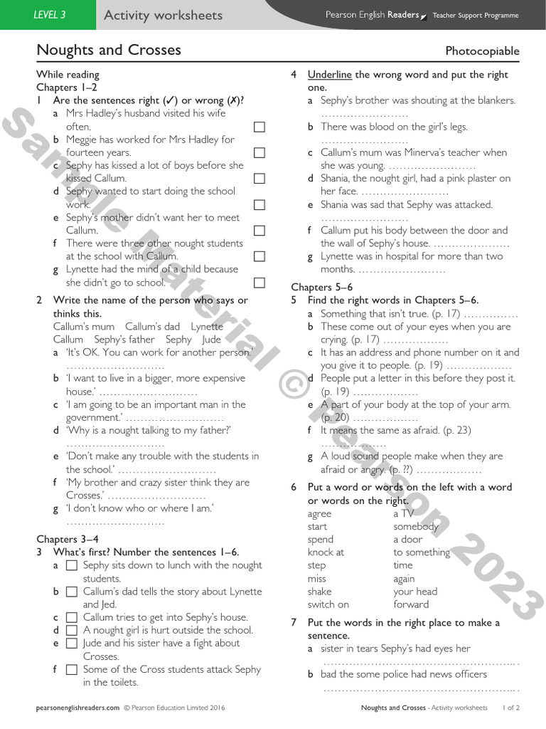 Noughts and Crosses L3 - Activity Worksheet | PDF
