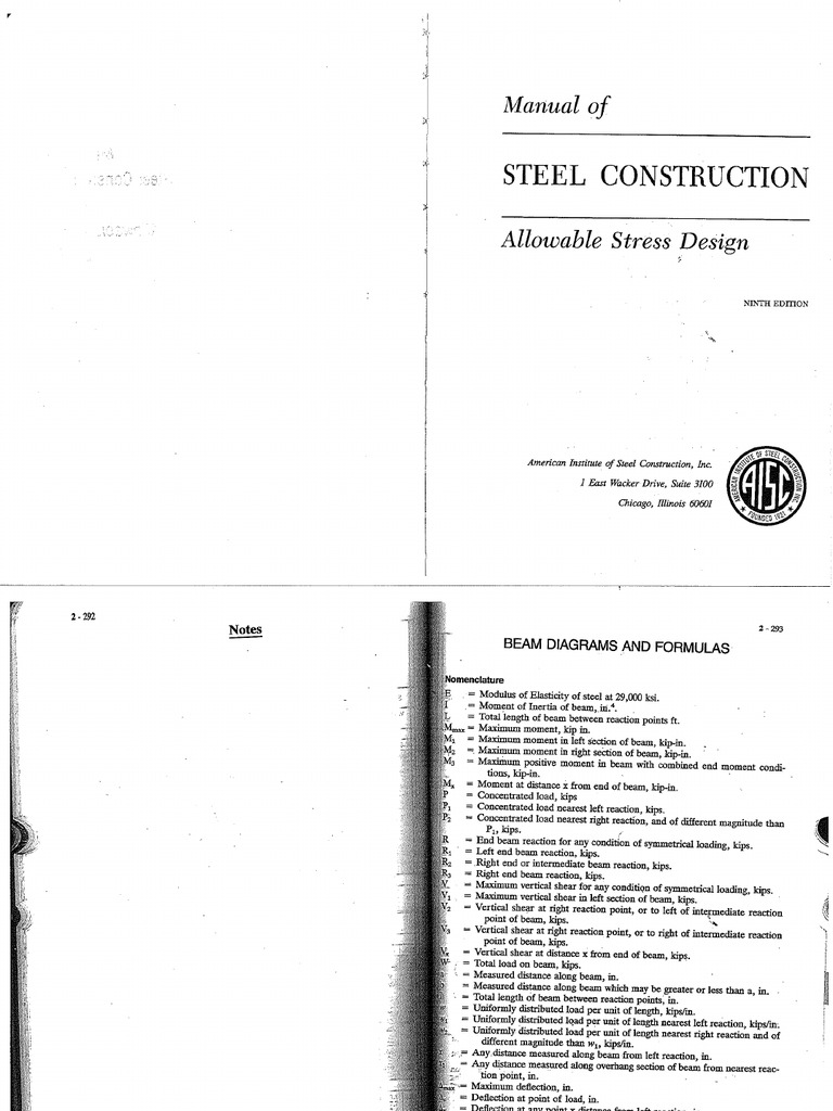 Allowable Stress Design 9th Edition (AISC) | PDF