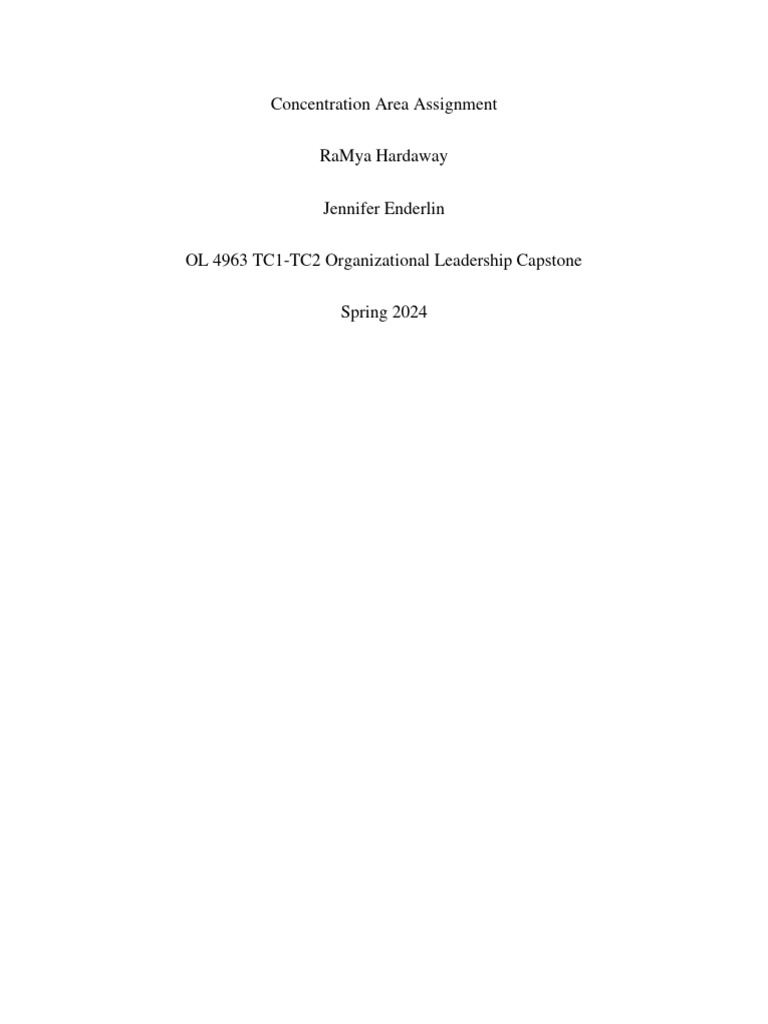 concentration area assignment | PDF | Child Development | Child Care