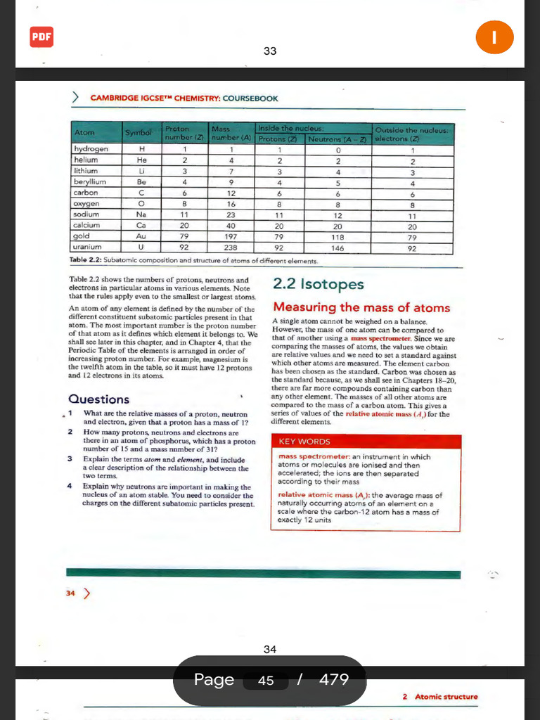 Cambridge IGCSE Chemistry Coursebook 5e - Pagenumber - PDF - Google Drive | PDF | Atoms | Proton