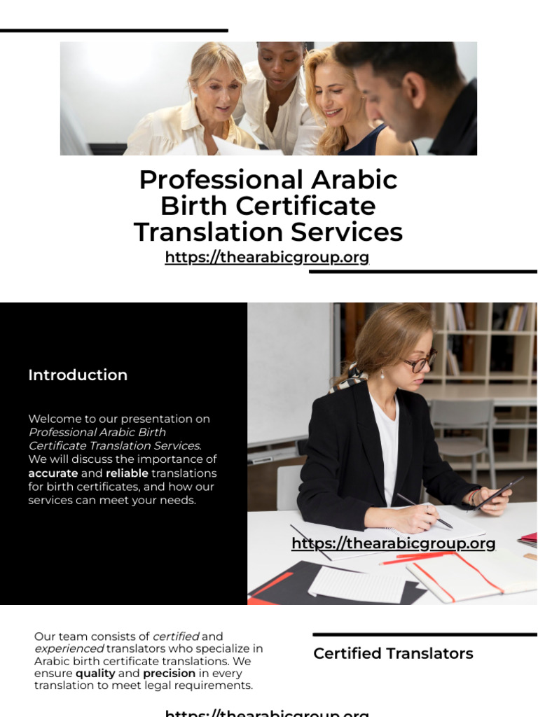 Professional Arabic Birth Certificate Translation Services | PDF