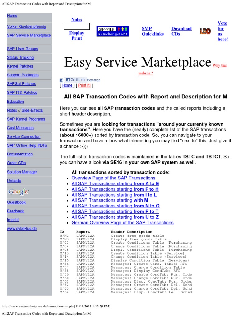 All SAP Transaction Codes With Report and Description for M ...