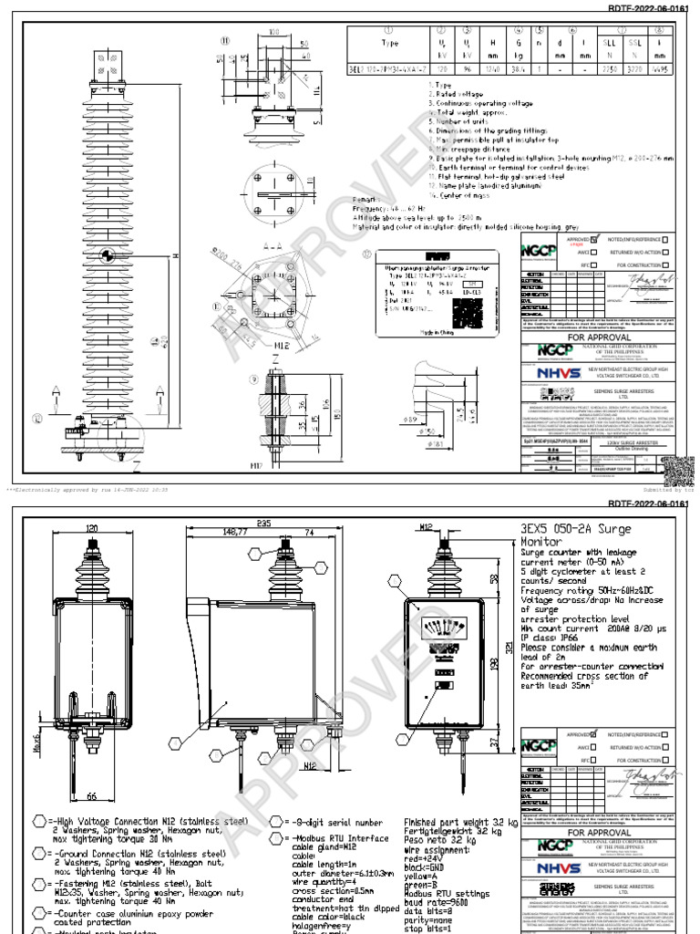 145kV SA Outline Drawing | PDF | Electrical Substation | Electronics