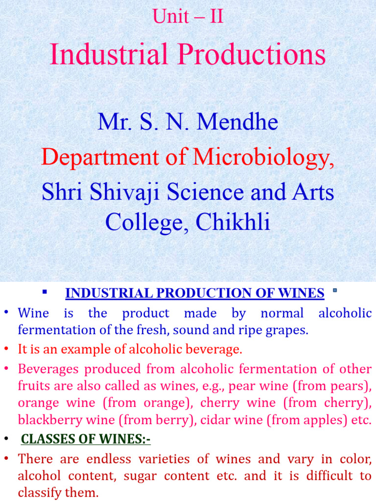 IND. PROD. of WINES | PDF | Wine | Winemaking