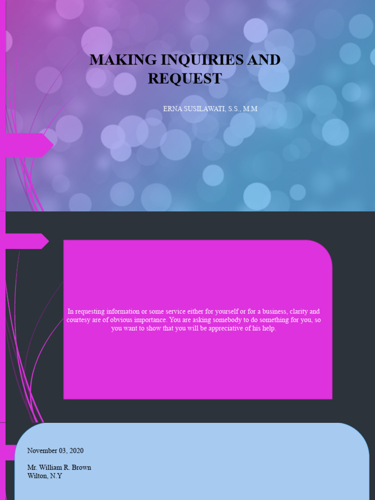 Making Inquiries and Request | PDF