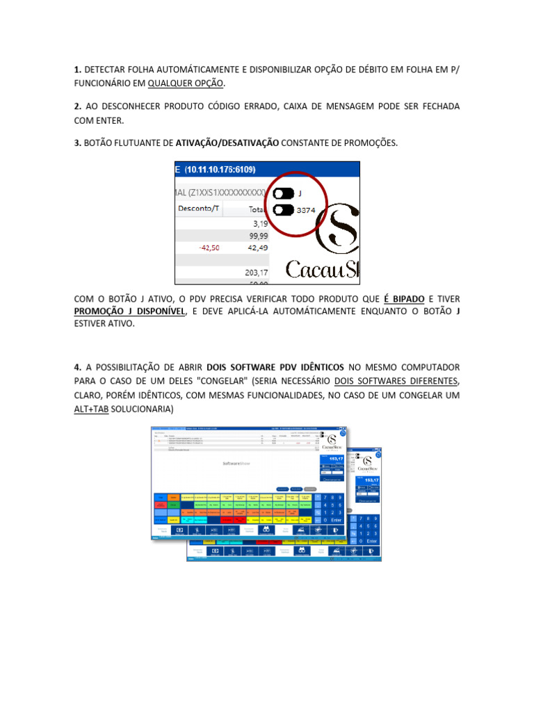 Complementacoes PDV Sugestoes | Download grátis PDF | Informática
