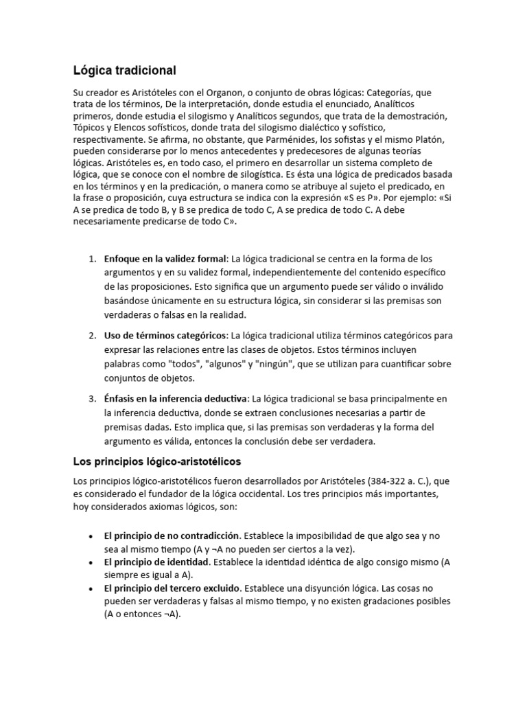 Lógica Tradicional | PDF | Lógica | Lógica matemática