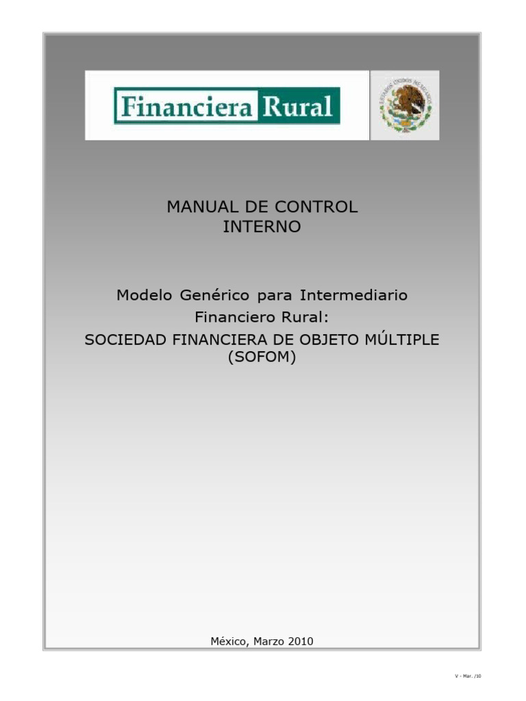 Manual de Control Interno SOFOM | PDF | Auditoría | Riesgo