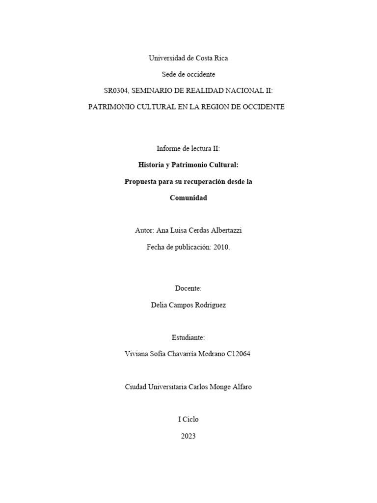 Informe de Lectura II | PDF | Comunidad | Conocimiento