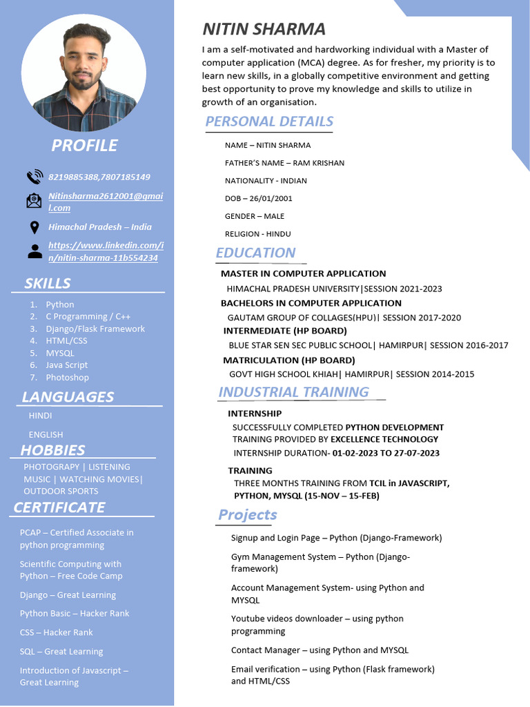 Nitin Sharma | PDF | Python (Programming Language) | Computing