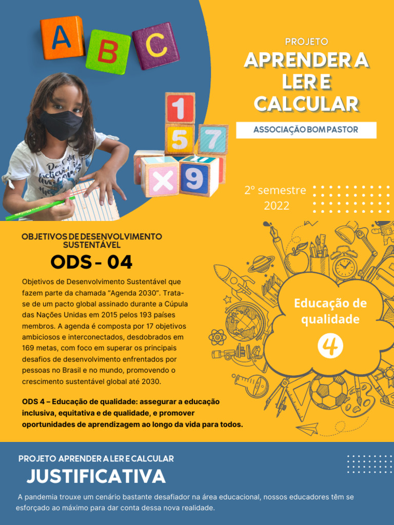 Projeto Aprender A Ler e Calcular | PDF | Aprendizado | Pedagogia