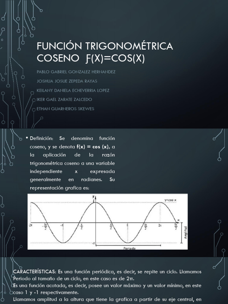 Función Trigonométrica Coseno Ƒ (X) Cos | PDF | Funciones trigonométricas | Función (Matemáticas)