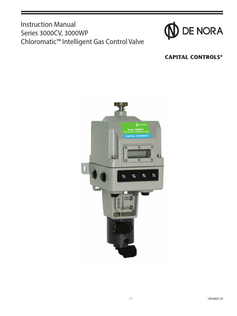 O&M - Control Valve - De Nora | PDF | Pipe (Fluid Conveyance) | Vacuum Tube