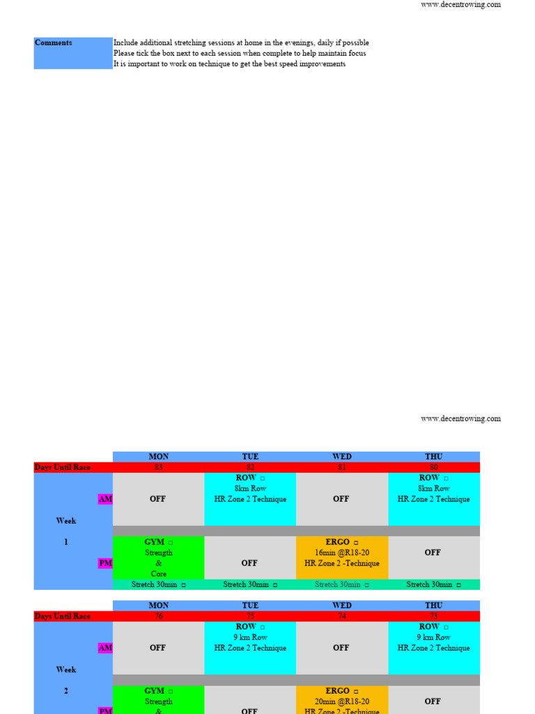 12 Week Training Program - Beginner | PDF