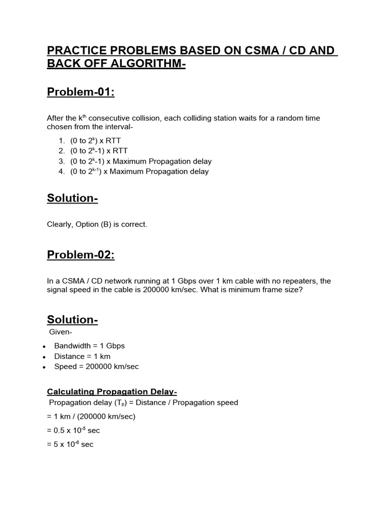 Module3 Problems | PDF | Physical Layer Protocols | Information And Communications Technology