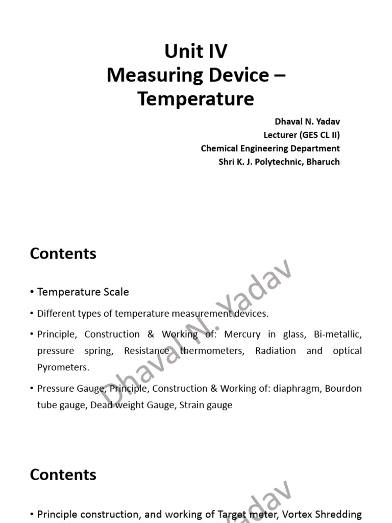 IPC Ch 4A Temperature Measurement | PDF | Thermocouple | Thermometer