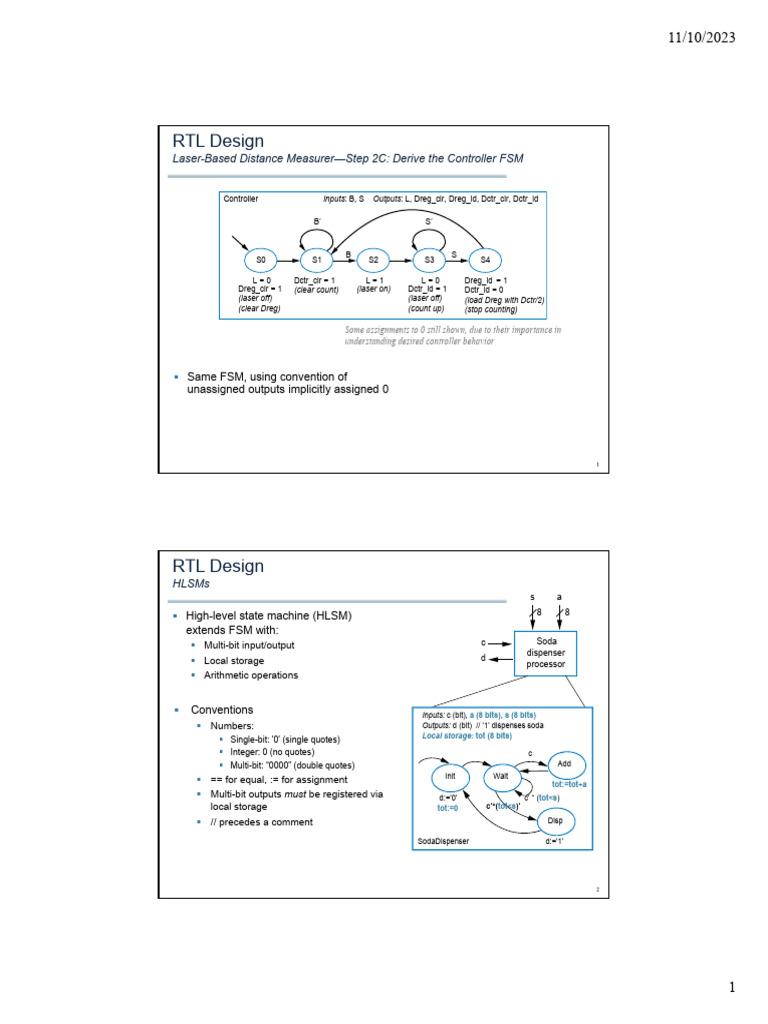 Lecture 6 RTL Design 2 | PDF | Digital Electronics | Computer Programming