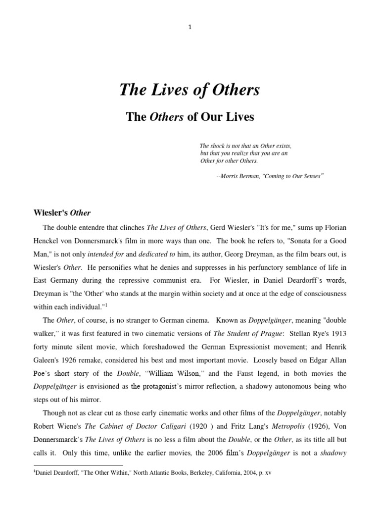 The Lives of Others The Others of Our Li | PDF