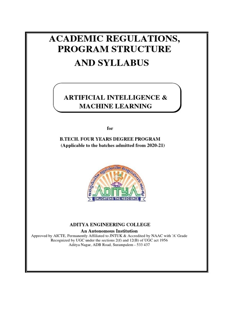 Ar20 - Aiml 1 To Viii Syllabus - 02.09.2023 | PDF | Engineering ...