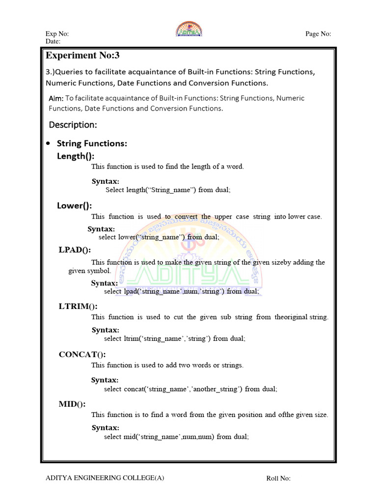 DBMS 3 | PDF | String (Computer Science) | Encodings