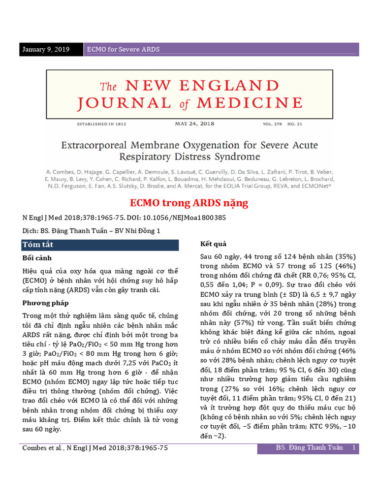 ECMO Trong ARDS | PDF