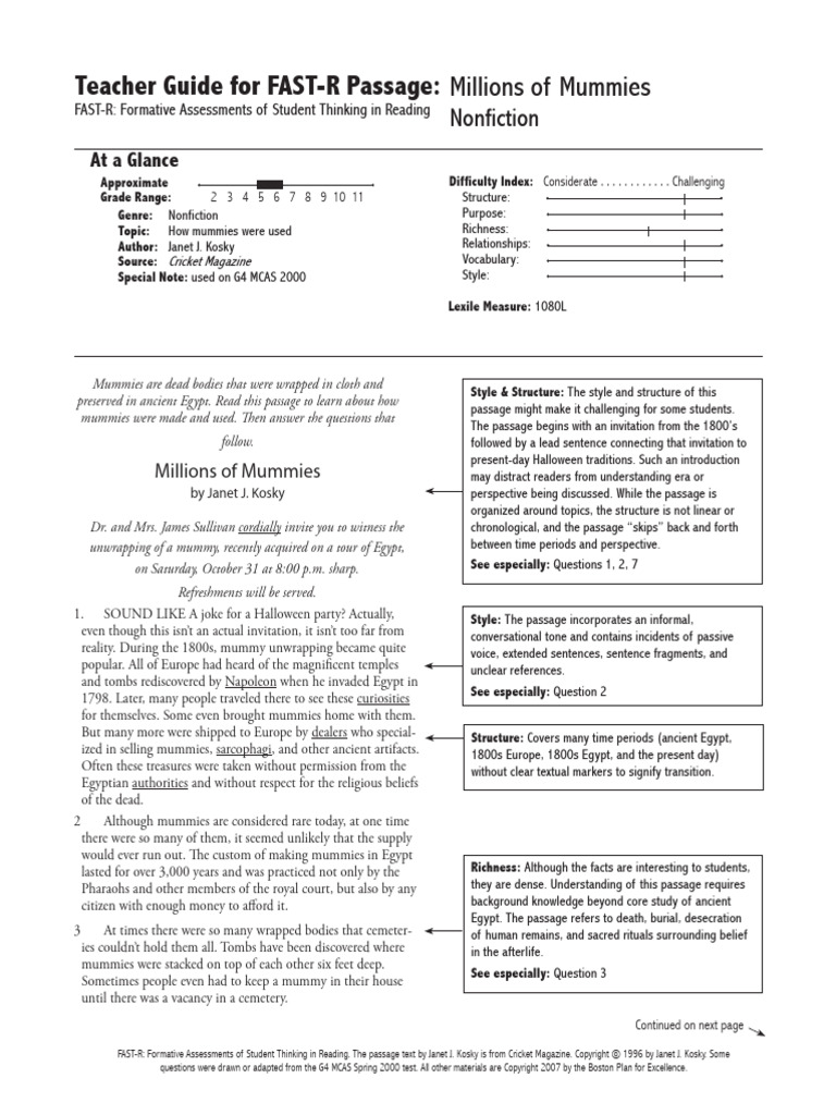 Millions of Mummies Reading | PDF | Mummy | Ancient Egypt