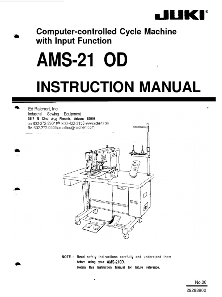 Juki AMS-21OD | PDF | Sewing Machine | Sewing