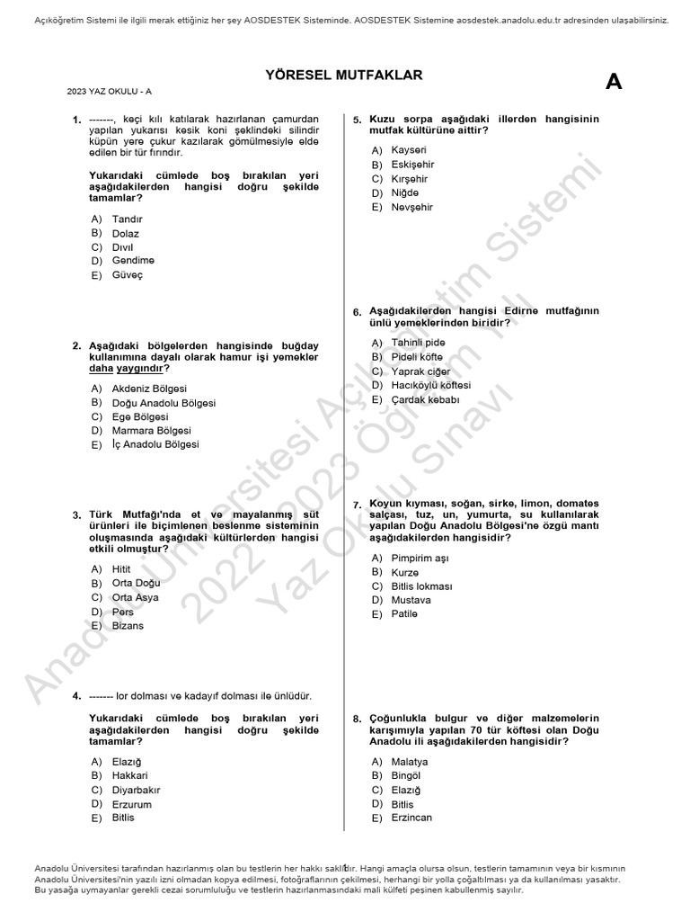 YM - 2023 Yaz Okulu | PDF