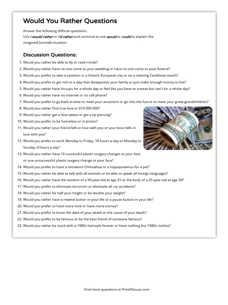 Would You Rather Questions | PDF
