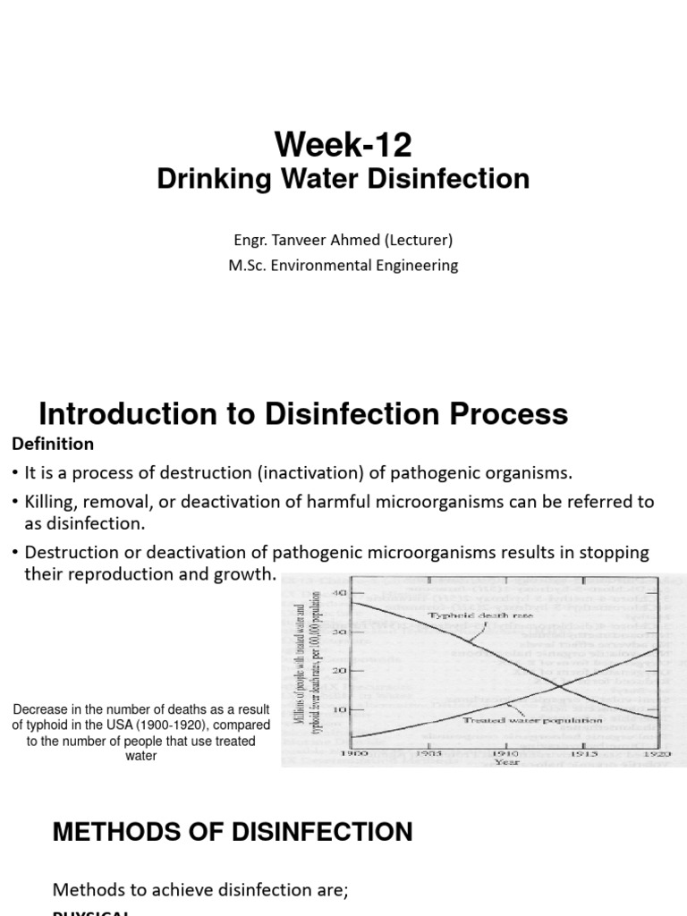 Week-12-Drinking Water Disinfection | PDF | Disinfectant | Ultraviolet