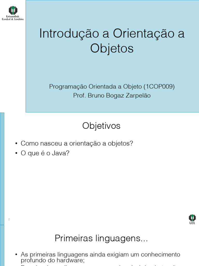 Introdução Oo Pdf Java Linguagem De Programação Linguagem De