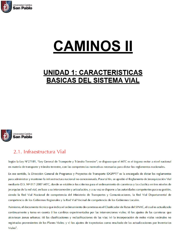 Caminos II-unidad I | PDF | La carretera | Ciencias de la Tierra