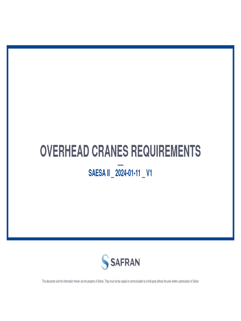 Overhead Crane Requirements Document | PDF
