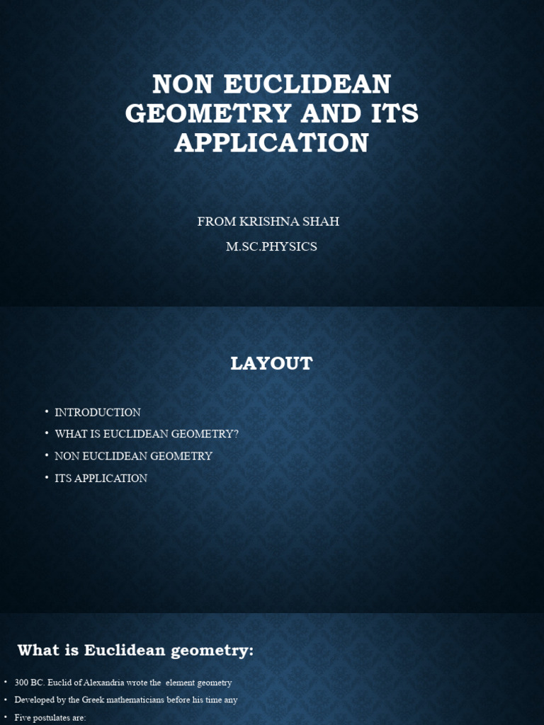 Non Euclidean Geometry and Its Application | PDF | Hyperbolic Geometry ...