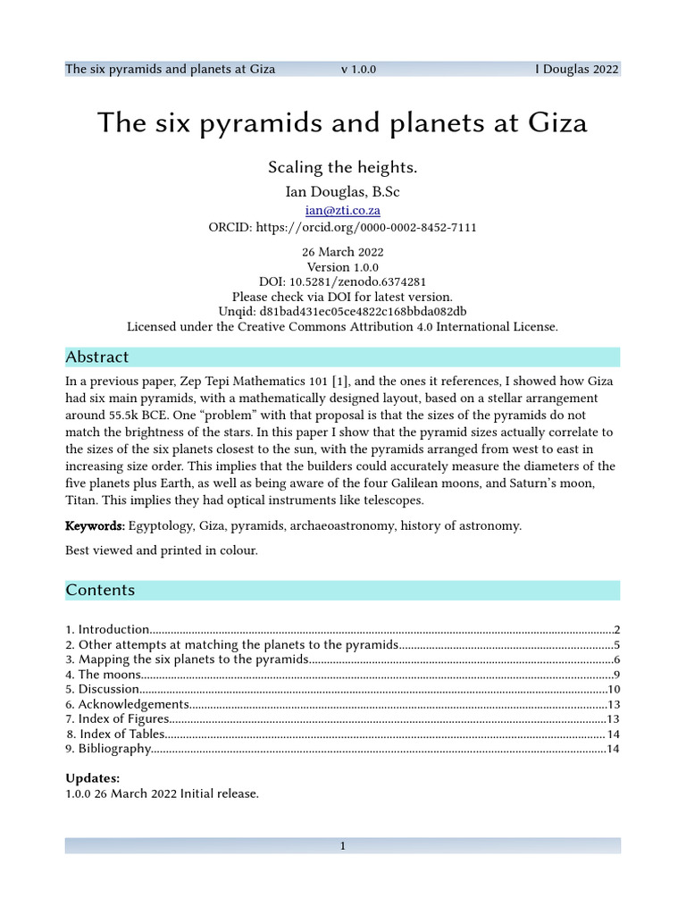 The Six Pyramids and Planets at Giza Sca | PDF | Natural Satellite ...
