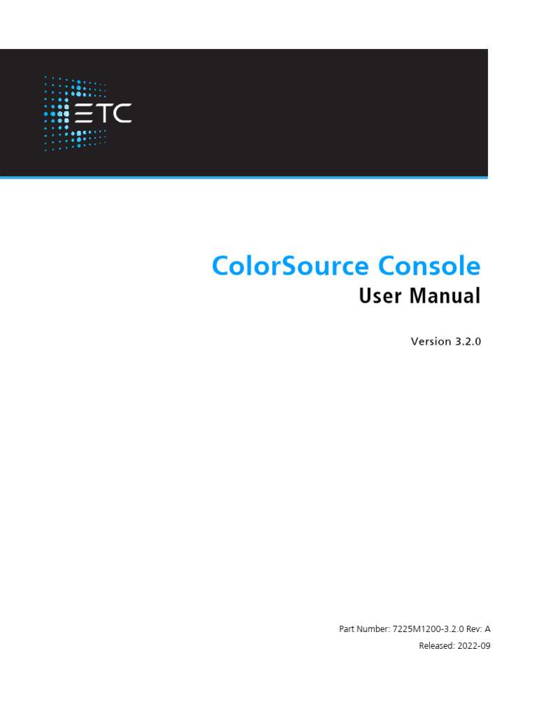ColorSourceConsole v3.2.0 UserManual RevA | PDF | Computer Engineering | Computing