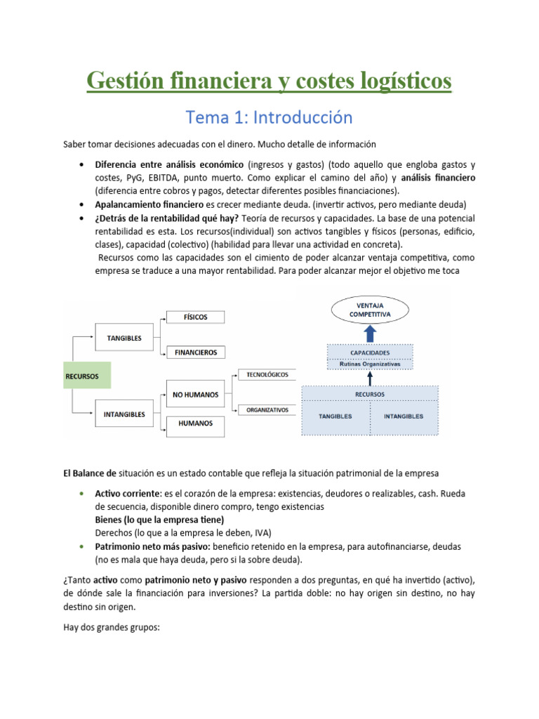 Gestión Financiera y Análisis de Costes | PDF | Rentabilidad sobre ...