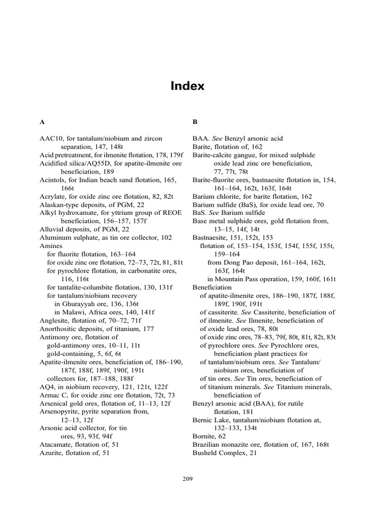 Index 2009 | PDF | Ore | Titanium Dioxide
