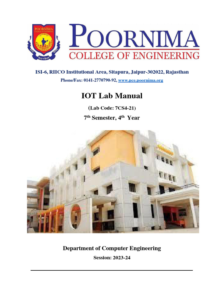 Iot Lab Manual Pdf Engineering Computing 