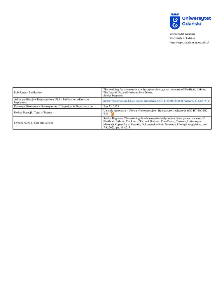 Solska Dagmara The Evolving Female Narrative 2022 | PDF | Narrative ...