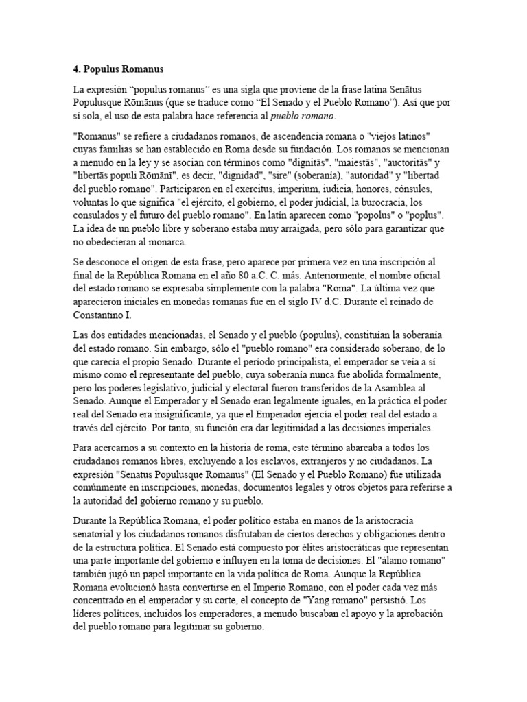 Populus Romanus | PDF | Roma antigua | imperio Romano